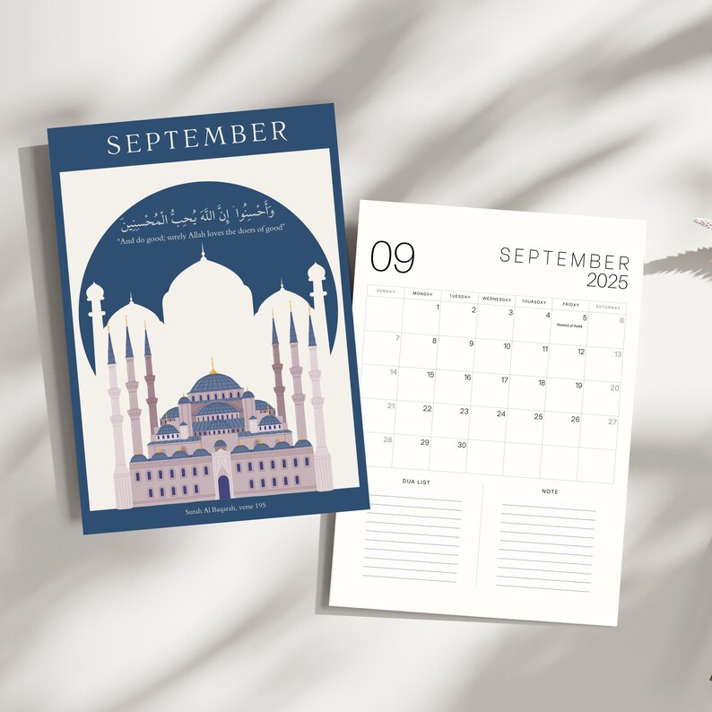 Printable Calendar, 2025 Islamic Calendar, Monthly Calendar, Mosque ...