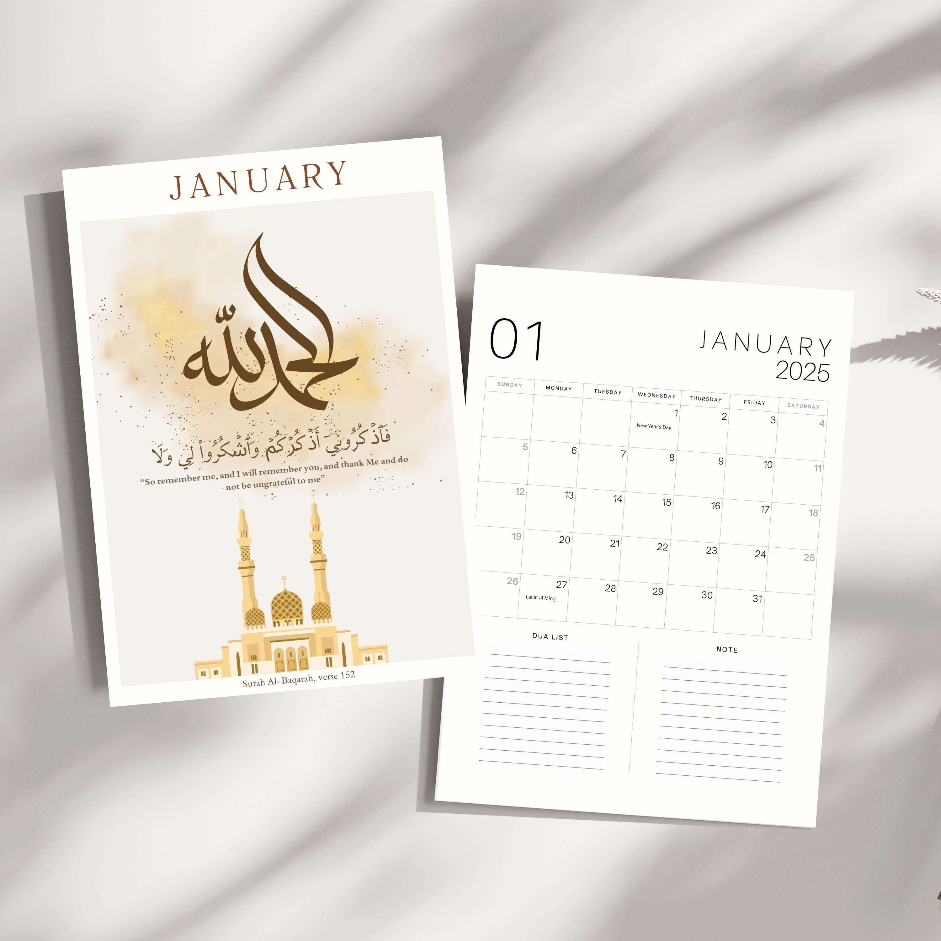 Printable Calendar, 2025 Islamic Calendar, Monthly Calendar, Mosque ...