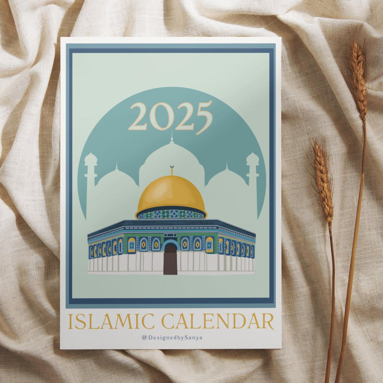 Printable Calendar, 2025 Islamic Calendar, Monthly Calendar, Mosque ...