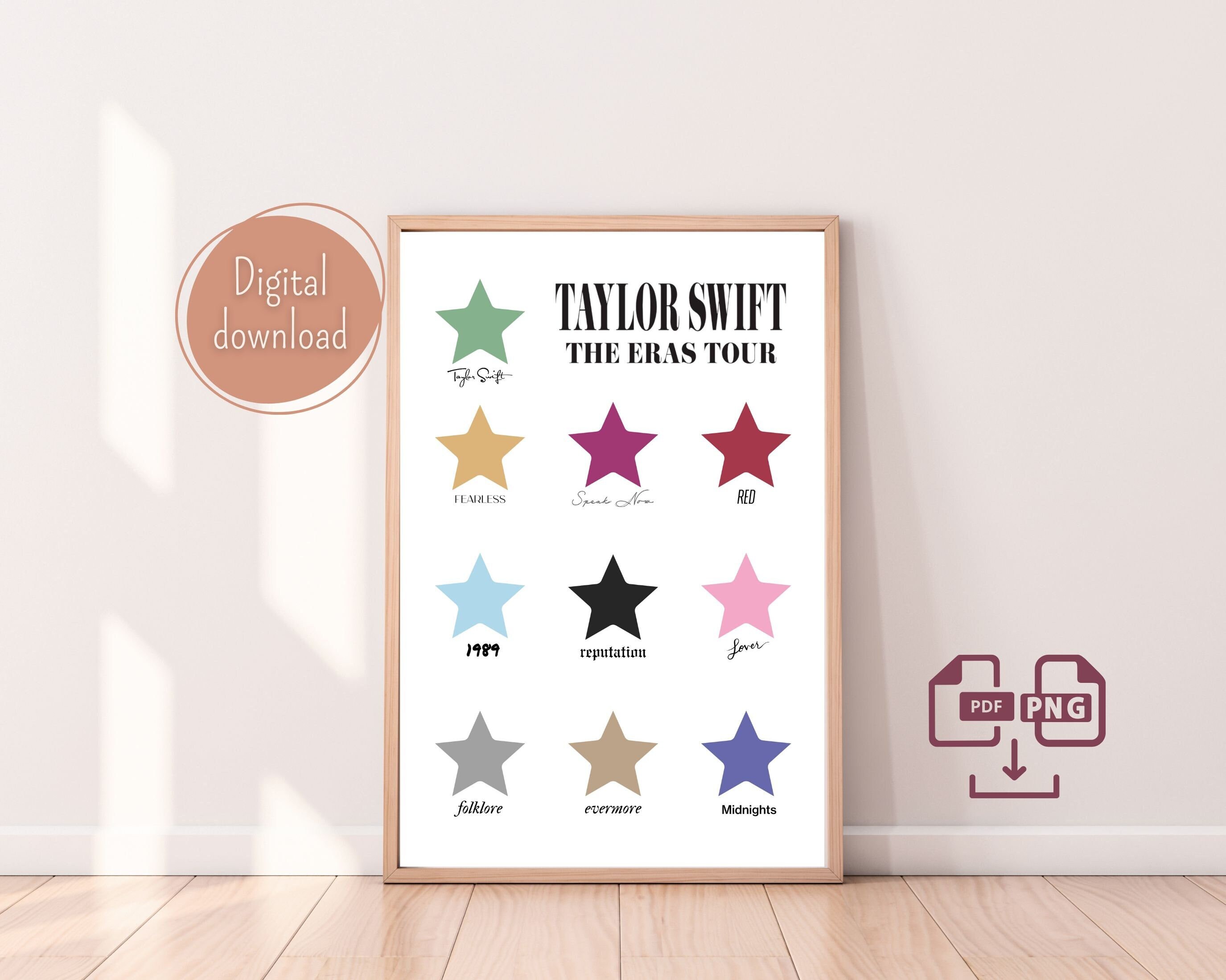 Taylor Swift the Eras Tour Minimal Aesthetic Subtle Wall Art - Etsy