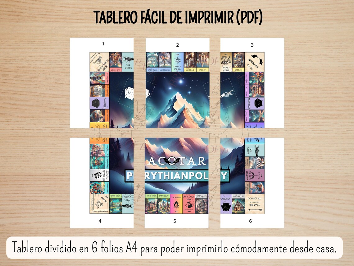 Prythianpoly ACOTAR Juego De Mesa Español | Una Corte De Rosas Y ...