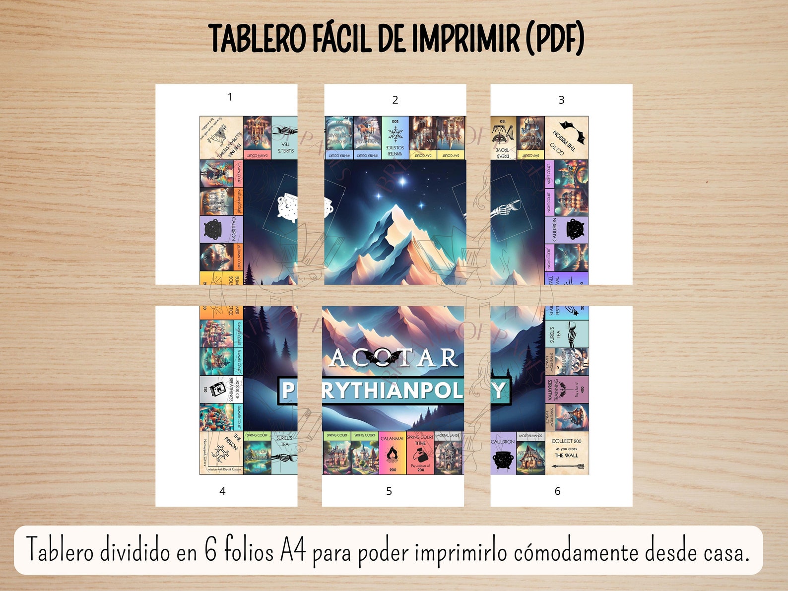 Prythianpoly ACOTAR Juego De Mesa Español Una Corte De Rosas - Etsy