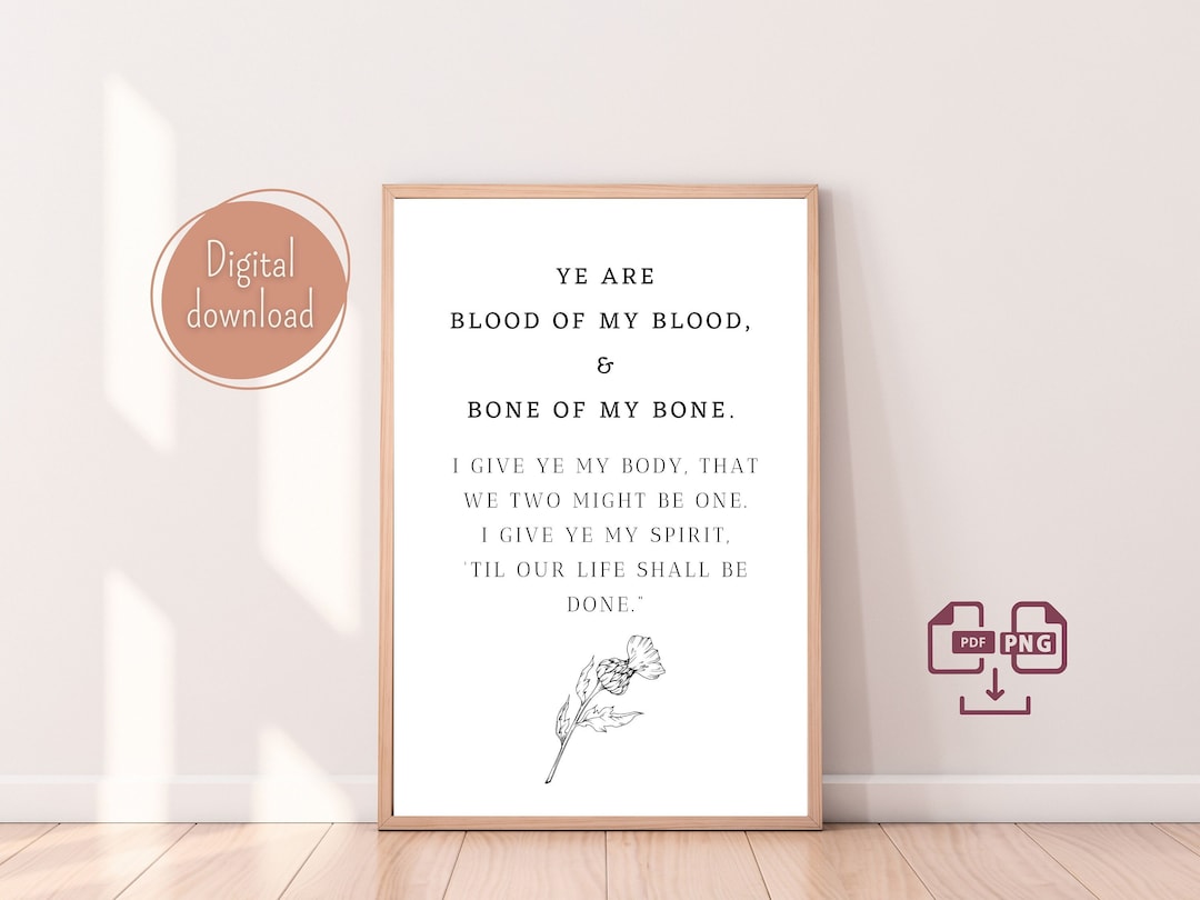 Outlander Wedding Vows Wall Poster + Free Bookmark | Diana Gabaldon ...