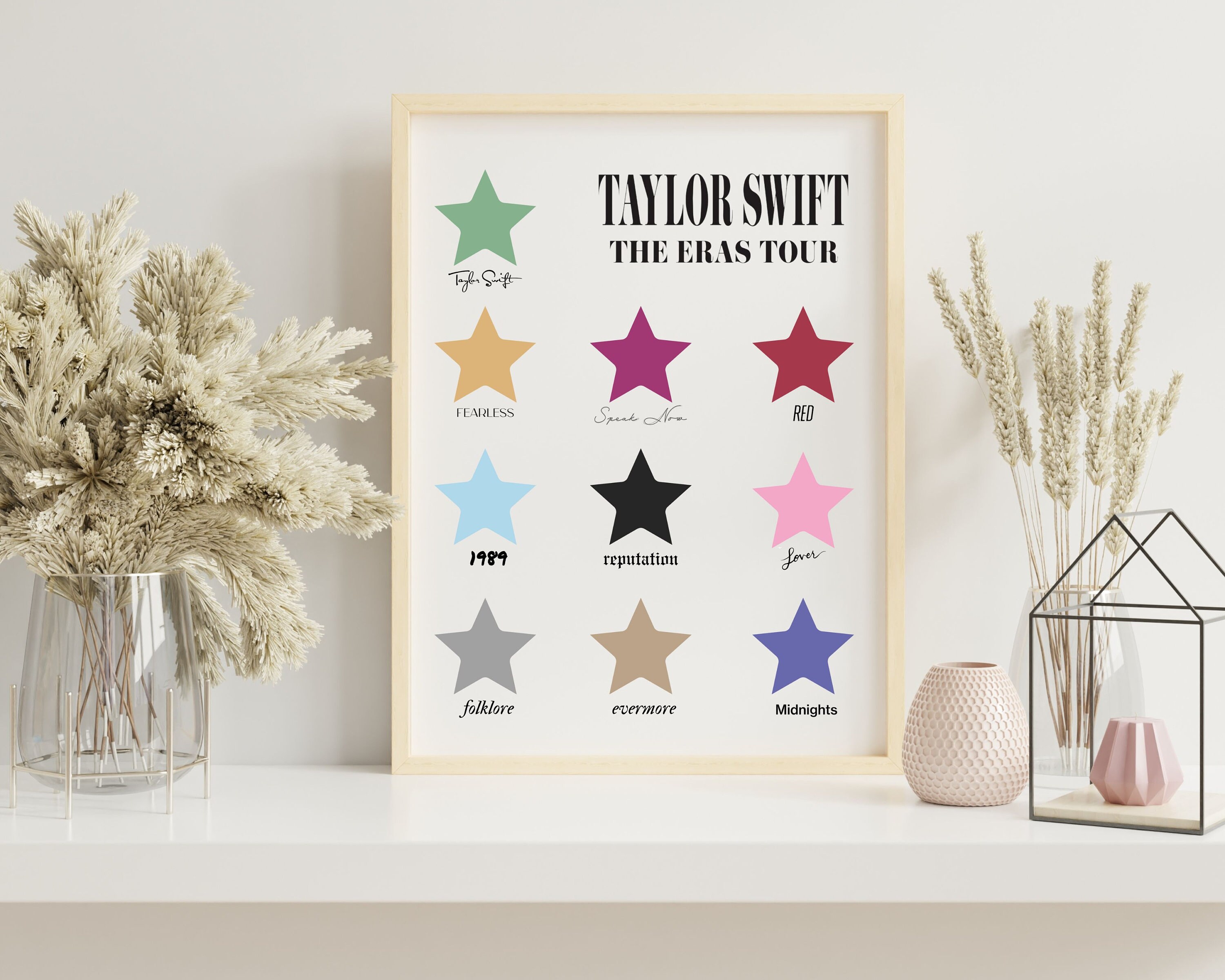 Taylor Swift the Eras Tour Minimal Aesthetic Subtle Wall Art - Etsy