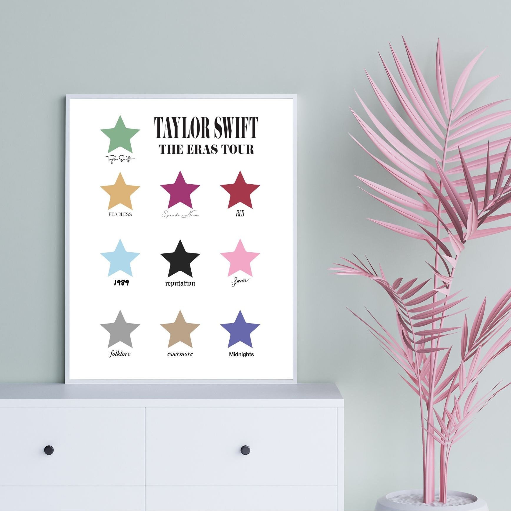 Taylor Swift the Eras Tour Minimal Aesthetic Subtle Wall Art - Etsy
