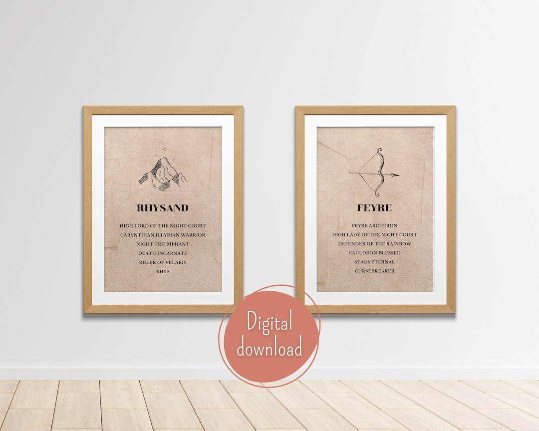 ACOTAR Vintage Inspired Wall Art Feysand Feyre & Rhysand + Free ...