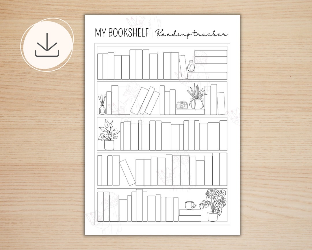 Bookshelf Reading Tracker Printable Bullet Journal Planner Insert ...