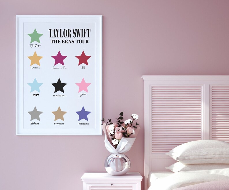 Taylor Swift the Eras Tour Minimal Aesthetic Subtle Wall Art - Etsy