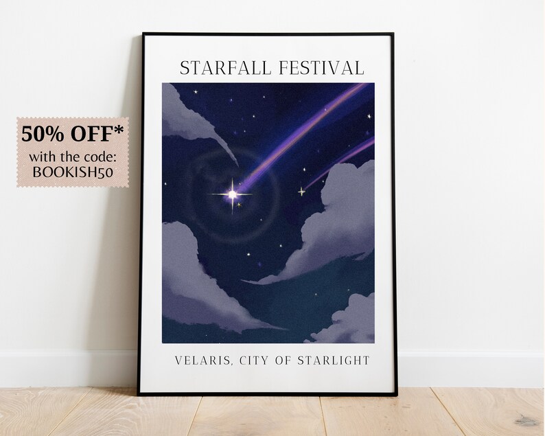 Starfall Festival Velaris ACOTAR Inspired Wall Print + Free Bookmark ...