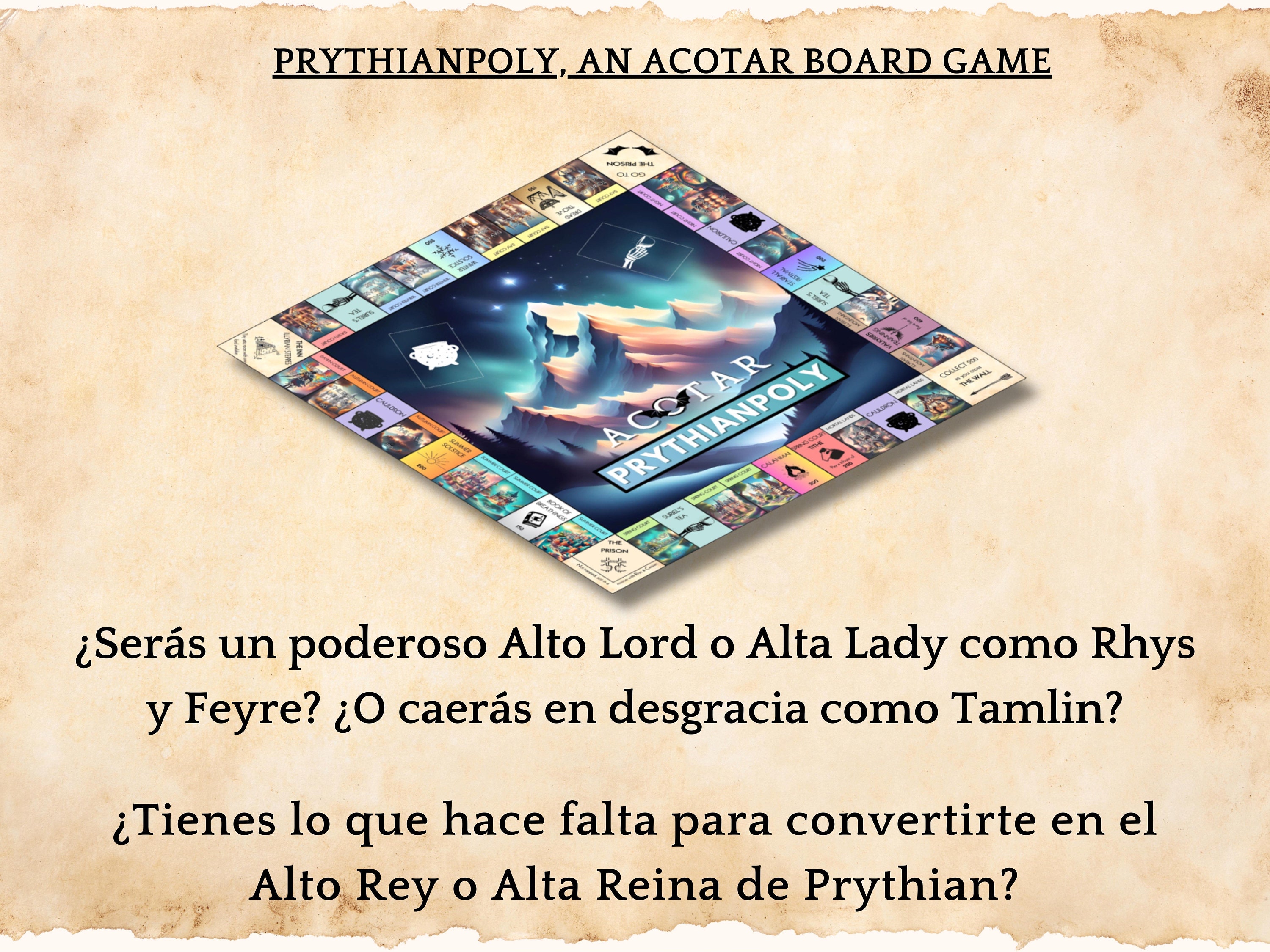 Prythianpoly ACOTAR Juego De Mesa Español | Una Corte De Rosas Y ...