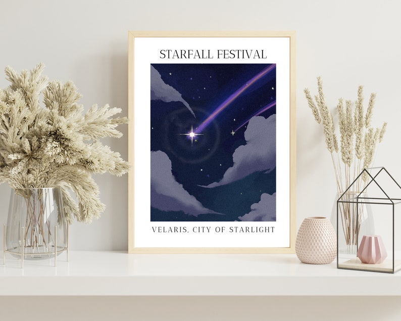 Starfall Festival Velaris ACOTAR Inspired Wall Print + Free Bookmark ...