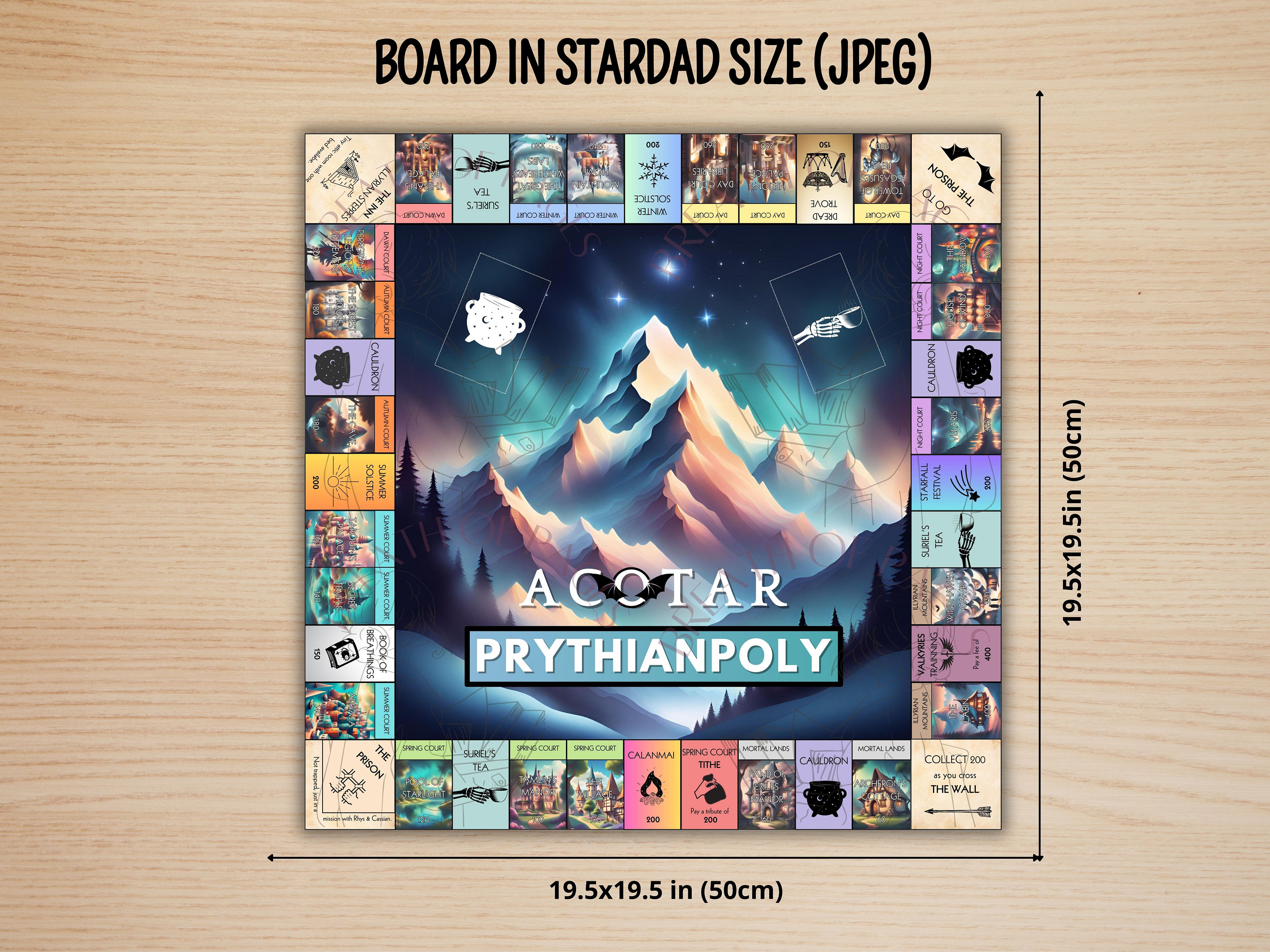 Prythianpoly an ACOTAR Board Game Inspired in A Court of - Etsy UK
