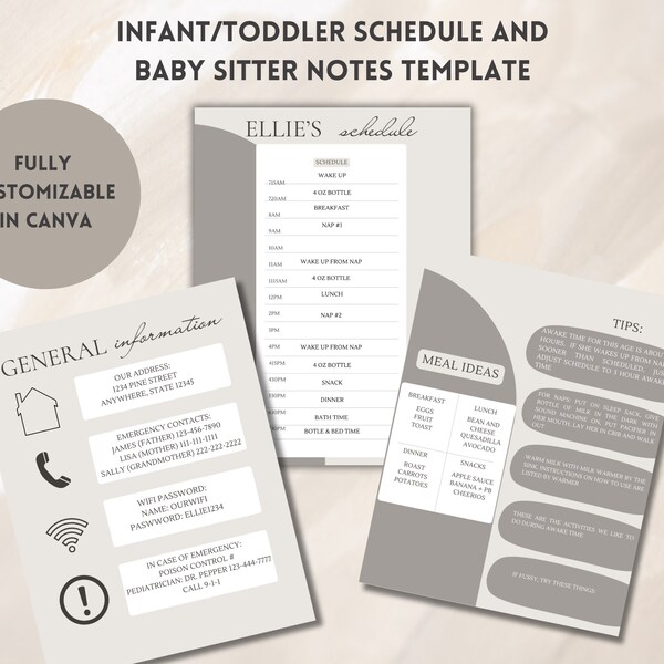 Baby Schedule - Etsy