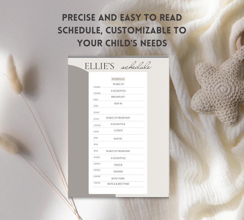 Customizable Baby Schedule, Tips, Baby Sitter Notes Template, Editable ...