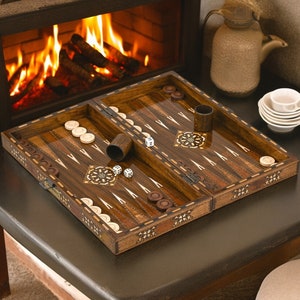 Personalized Handmade Backgammon Board, Large Wooden Backgammon Board ...