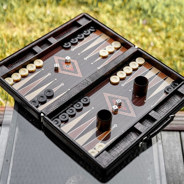 Large Backgammon Set Leather - Etsy UK Large Backgammon Set Leather - Etsy UK