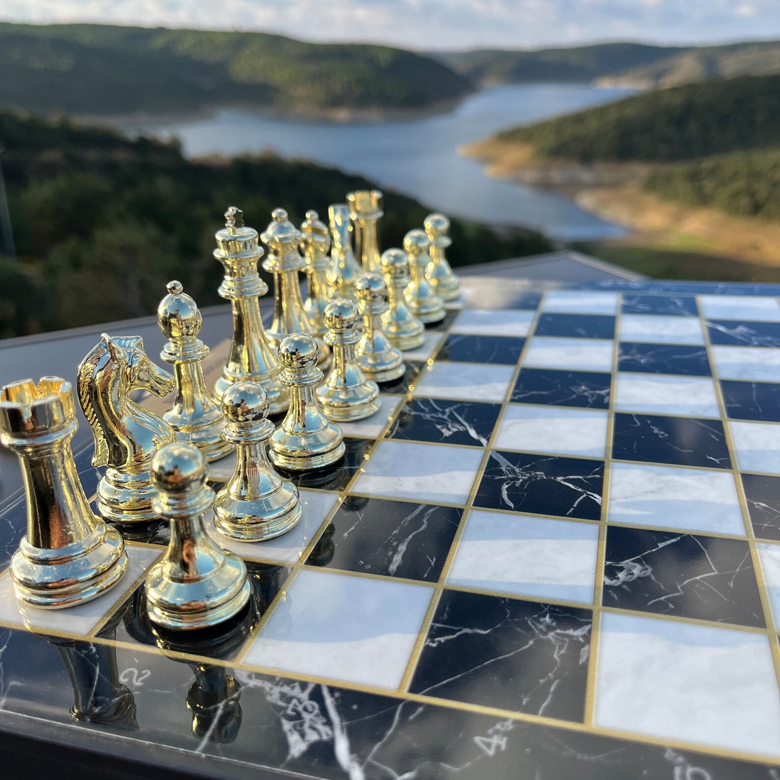 Personalized Gold Chess Set With Marble Coating Patterned - Etsy