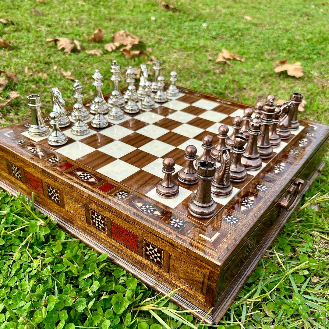 Luxury Handmade Large Chess Set, Personalized Birthday Gift, Chess ...