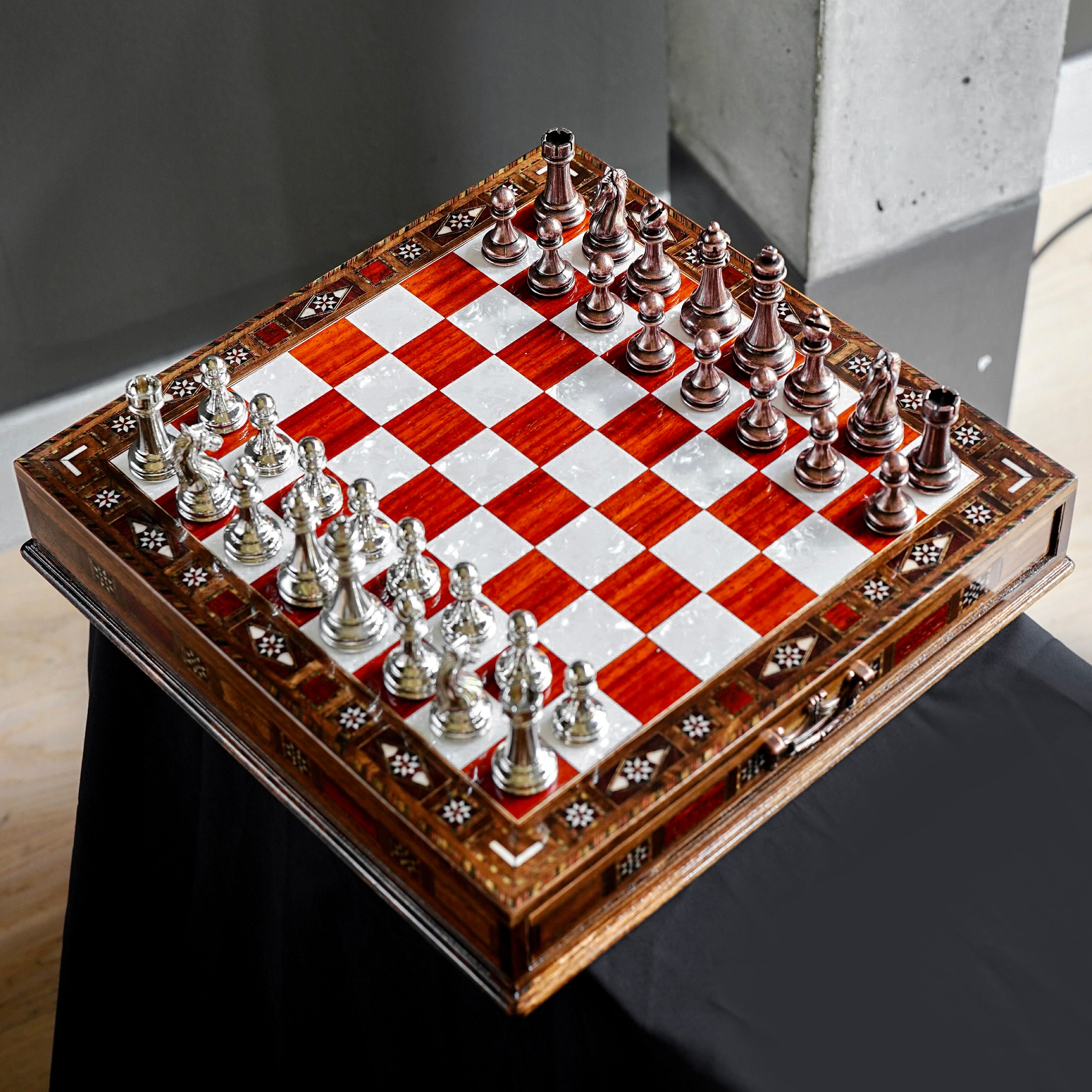 Man Anniversary Gift Luxury Handmade Chess Set Personalized - Etsy