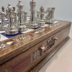 Luxury Handmade Chess Set, Personalized Anniversary Gift, Chess Board ...