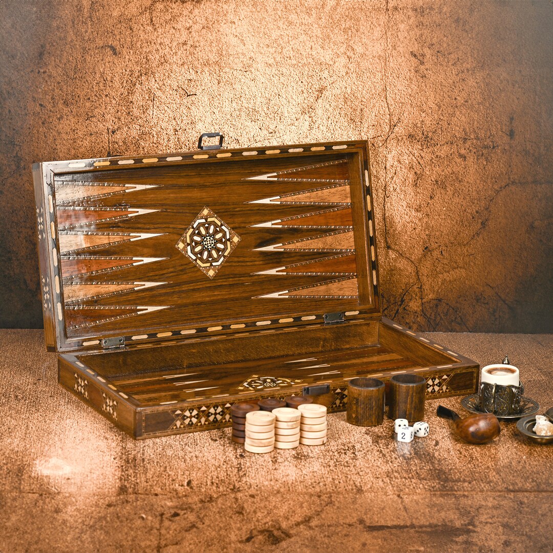 Handmade Large Backgammon Board Set, Custom Board Games Holiday Gifts ...