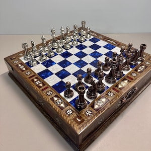 Luxury Handmade Large Chess Set, Personalized Birthday Gift, Chess ...