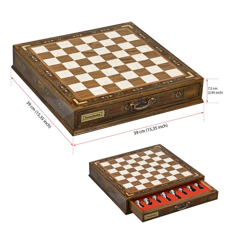 Chess, Chess Board, Board Game, Gift for Men, Chess Set, Personalized ...