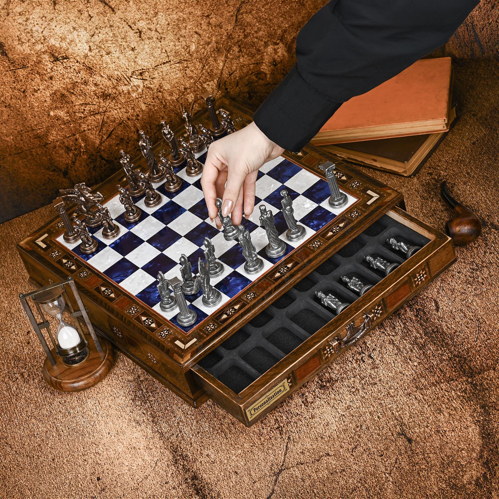 Chess, Chess Board, Board Game, Gift for Men, Chess Set, Personalized ...