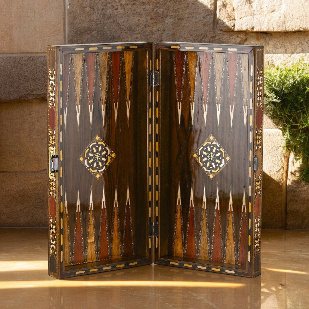 16" Large Backgammon Board & Chess Board, Wedding Gift for Husband ...