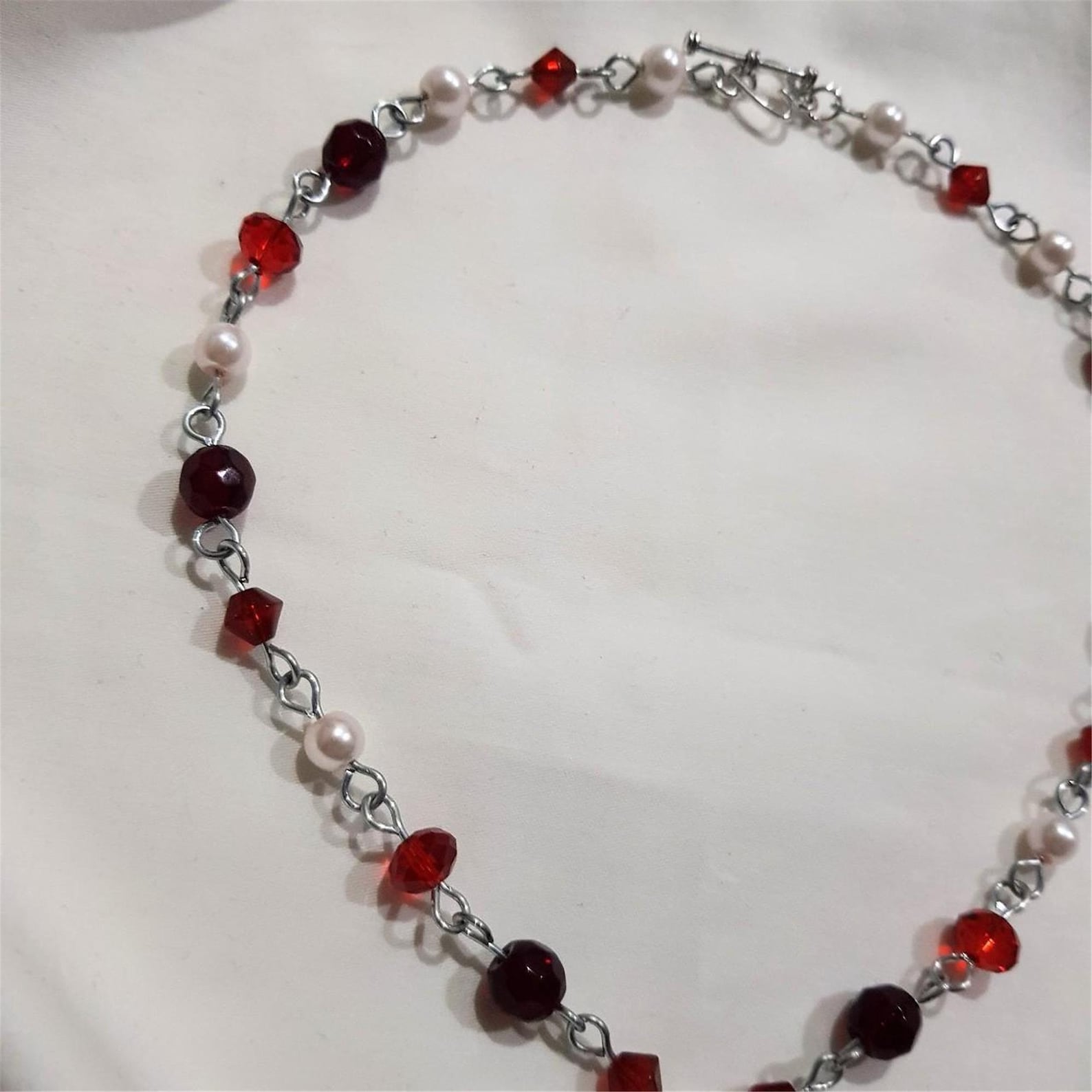 Red Gothic Rosary Necklace Long Gothic Cross Necklace Beaded - Etsy