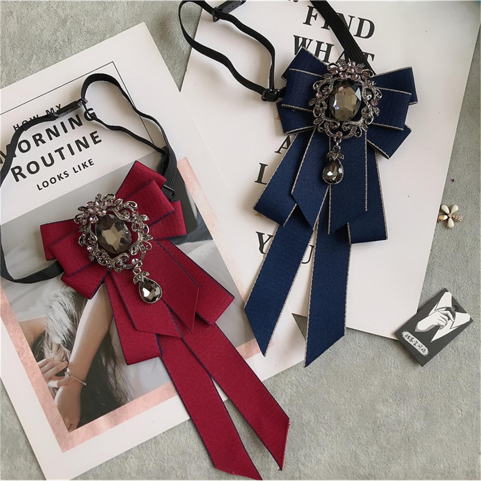 Rhinestone Bow Tie Women's Graduation Photo Student - Etsy