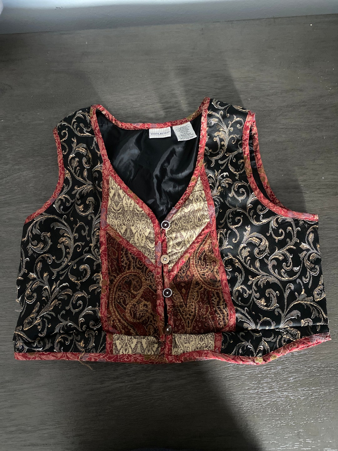 Mis-matched Pattern Cropped Vest - Etsy