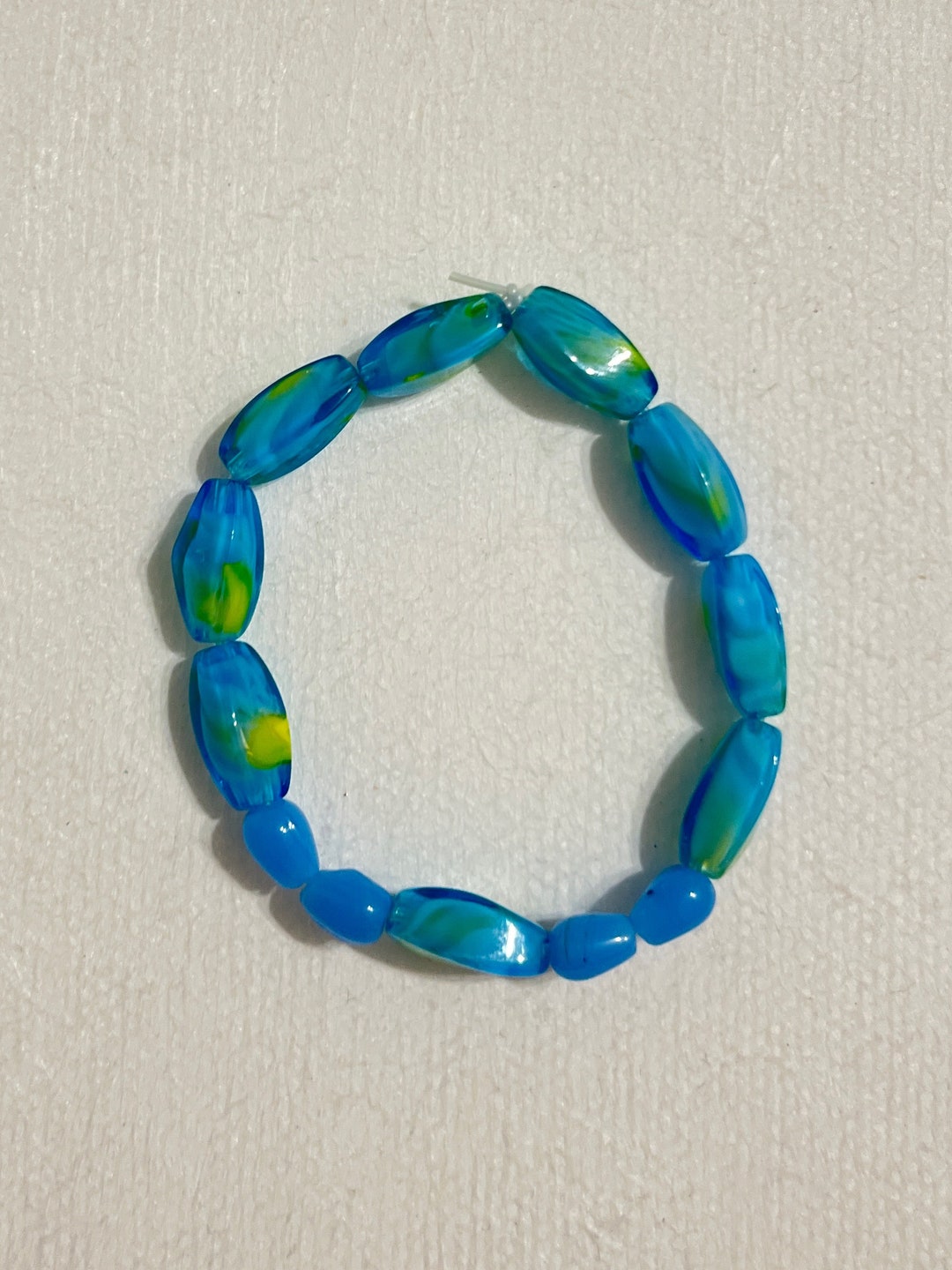 Blue and Yellow Kid’s Stretchy Bracelet - Etsy