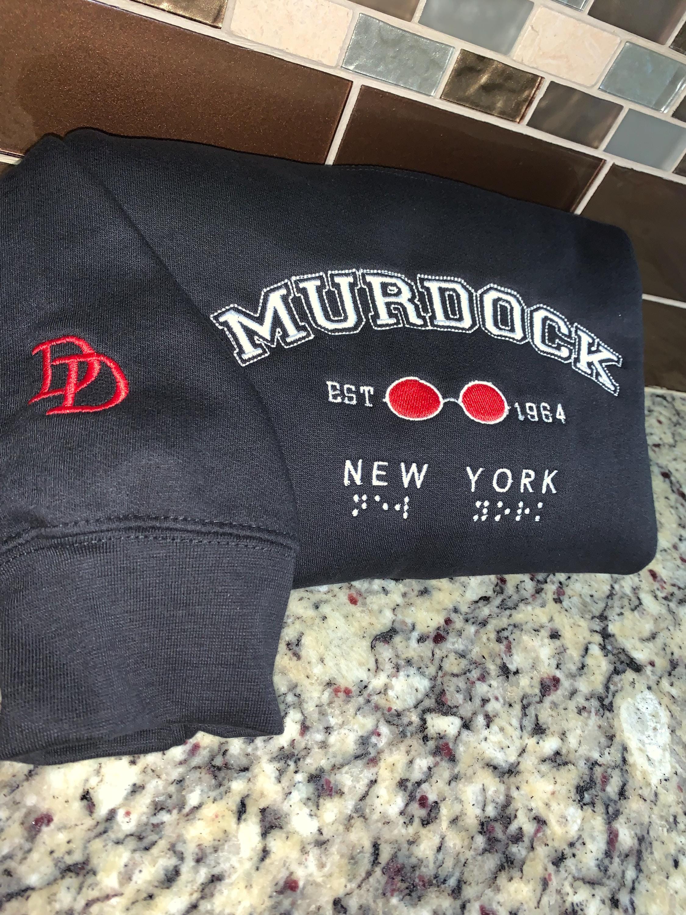 Daredevil Murdock Sweatshirt, Matt Murdock, Embroidered Crewneck ...