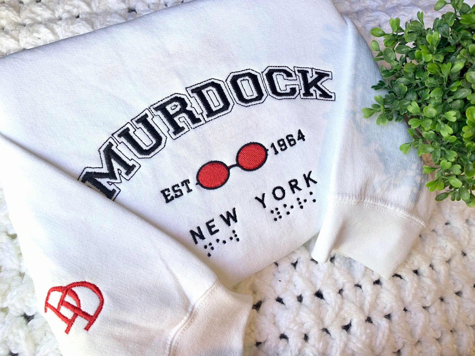 Daredevil Murdock Sweatshirt, Matt Murdock, Embroidered Crewneck ...