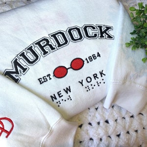 Daredevil Murdock Sweatshirt, Matt Murdock, Embroidered Crewneck ...
