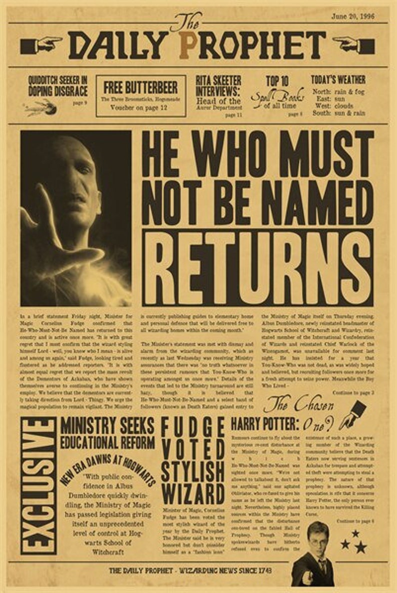 Hogwarts Legacy Retro Art Newspaper Style Harry Potter Movie - Etsy