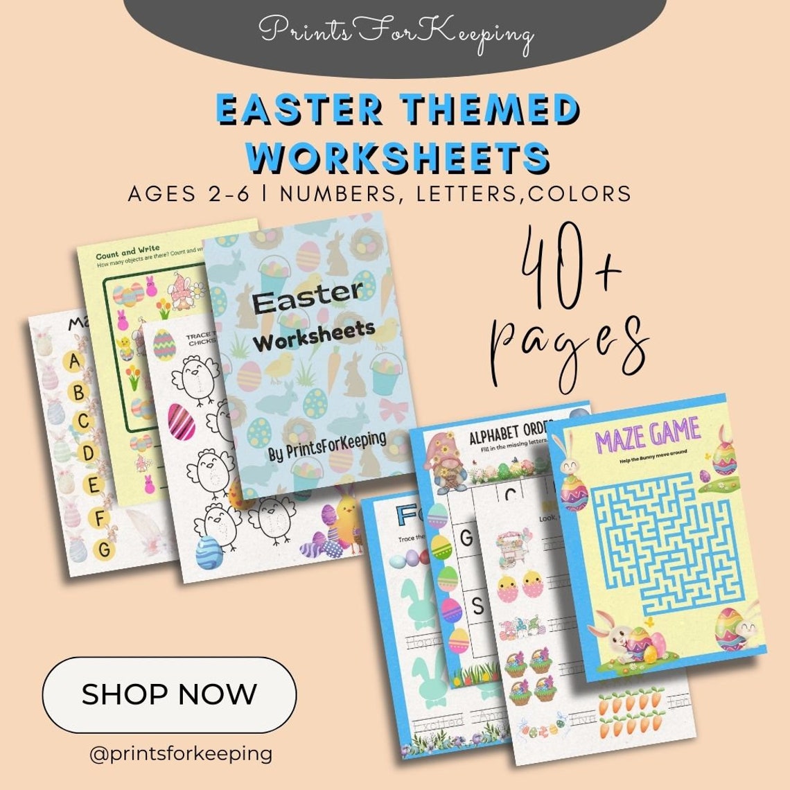 Preschool Easter Worksheets Kindergarten Printable Activities Pack Quiet Book Printable Easter ...