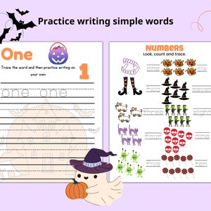 Worksheets for Kids Printable Activity Book Halloween Preschool ...