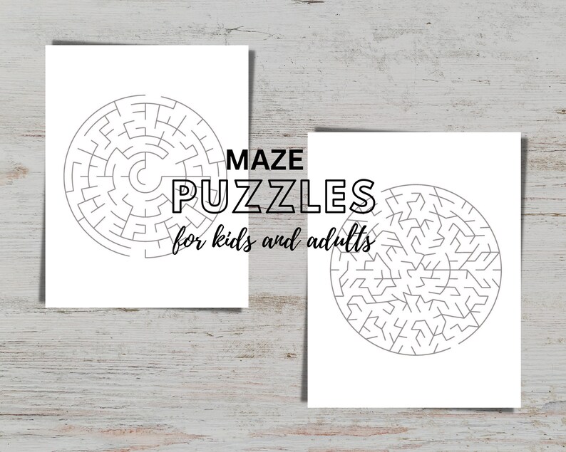 100 Maze Puzzle Pages Bundle Kids Printable Adults Book Stress Relief ...