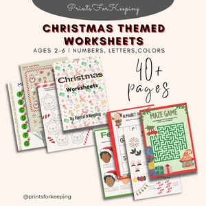 Worksheets for Kids Preschool Printable Holiday Bundle for Kindergarten ...