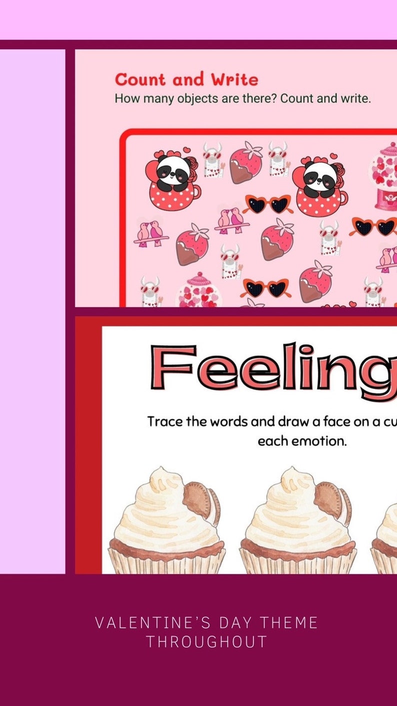 Preschool Printable Worksheets Valentines Day Activities for - Etsy