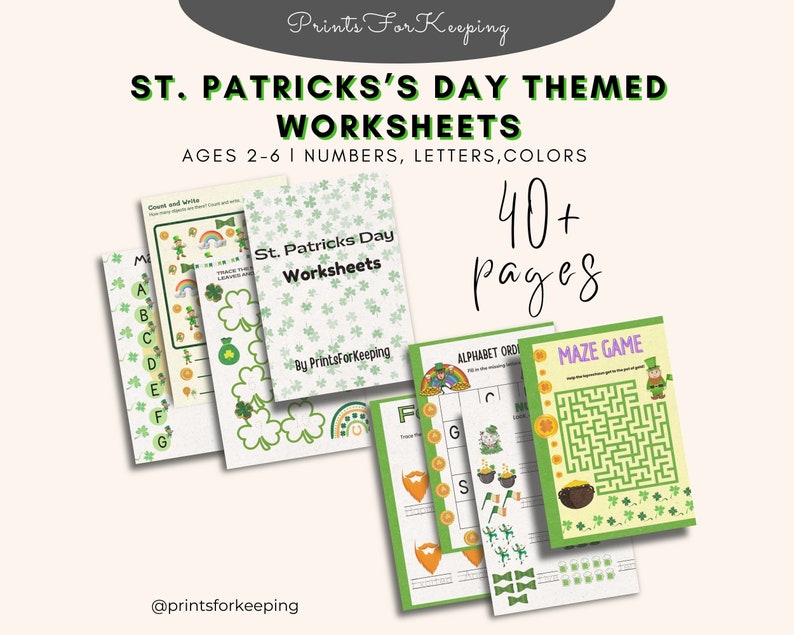 Worksheets for Kids Preschool Printable Holiday Bundle for Kindergarten ...