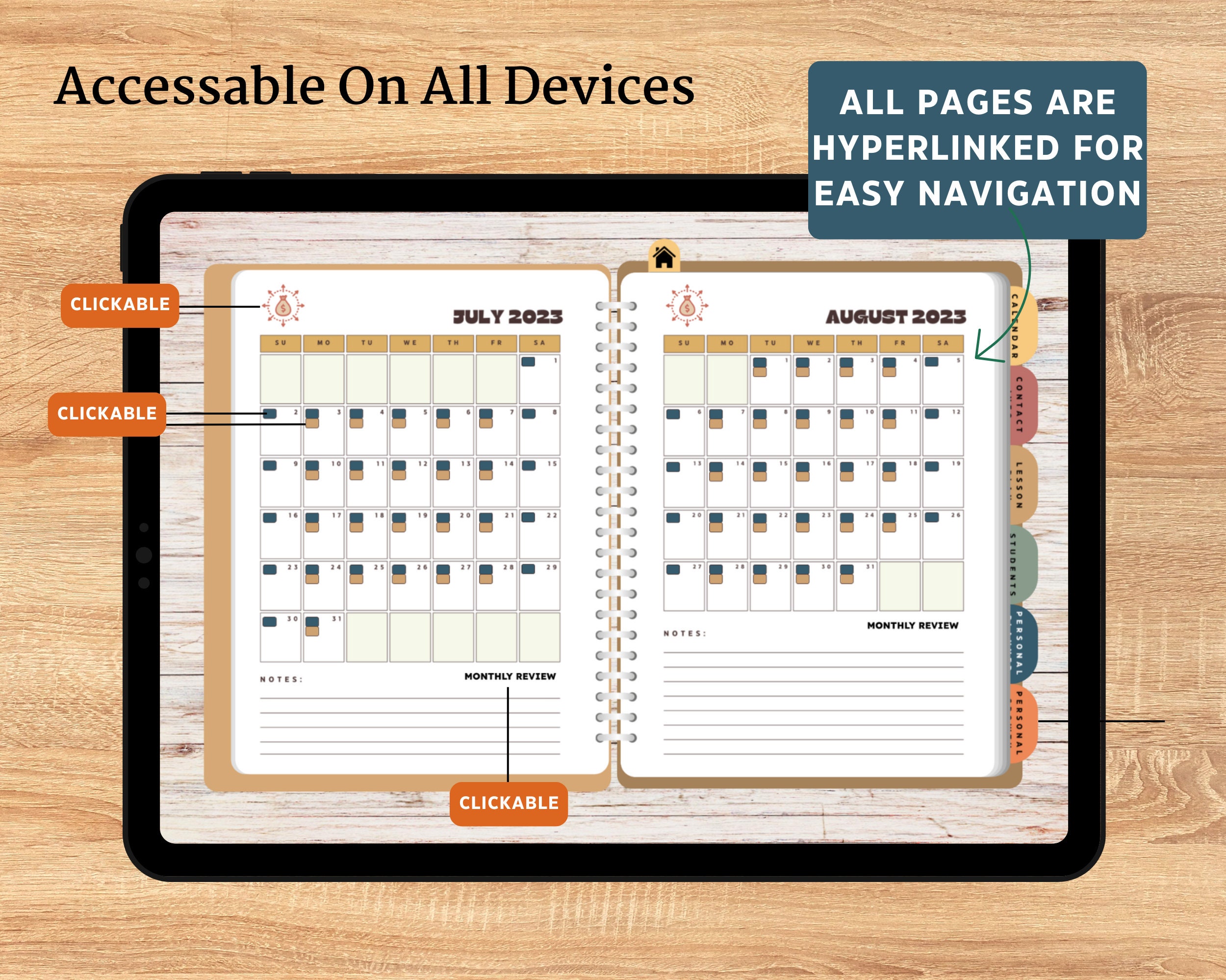 Retro Teacher Digital Planner for Teacher Journal Teacher - Etsy