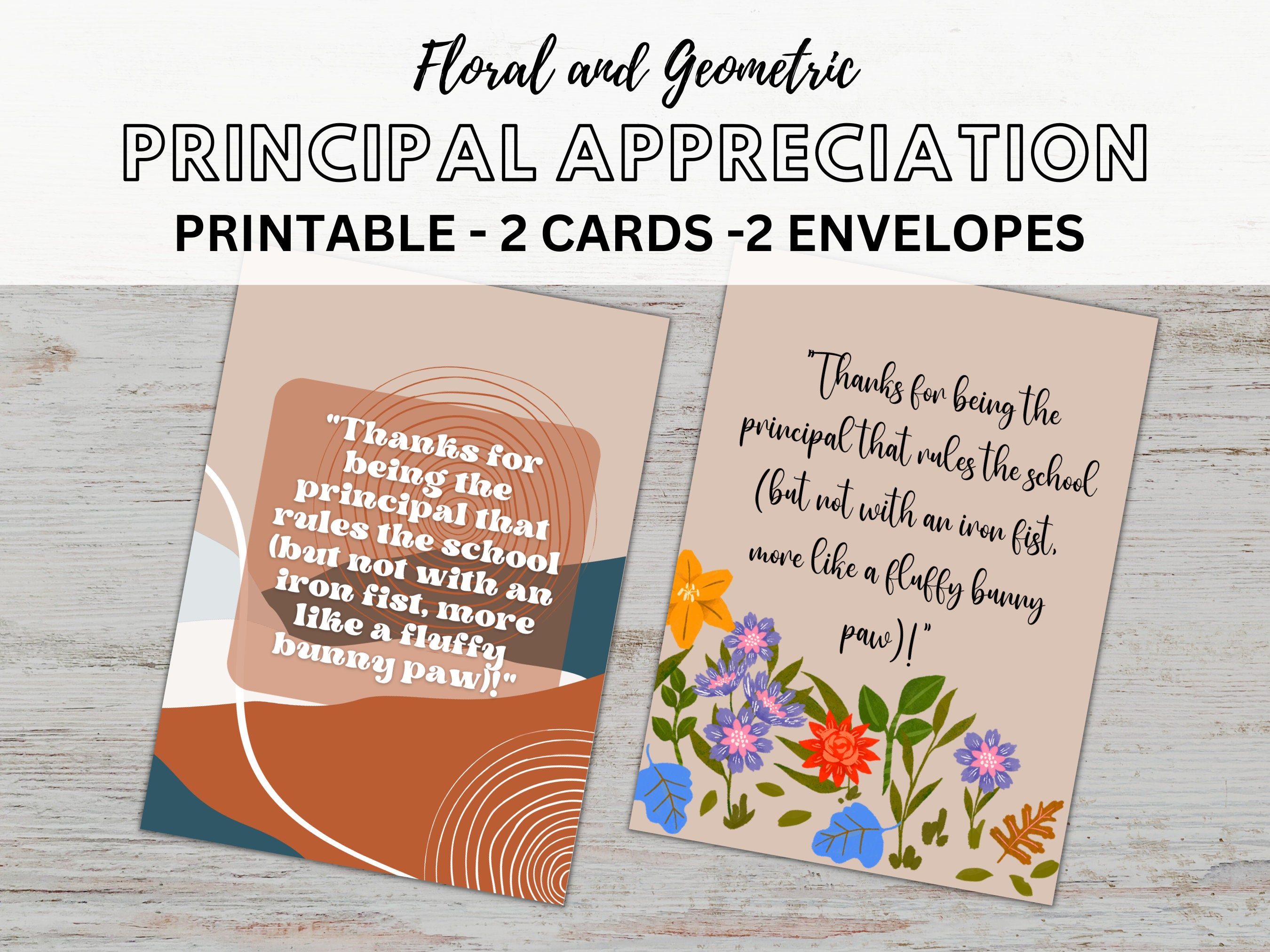 Principal Appreciation Thank You Card for Principal End of Year Teacher ...