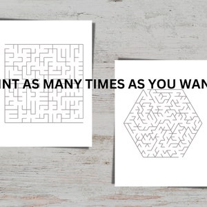 100 Maze Puzzle Pages Bundle Kids Printable Adults Book Stress Relief ...