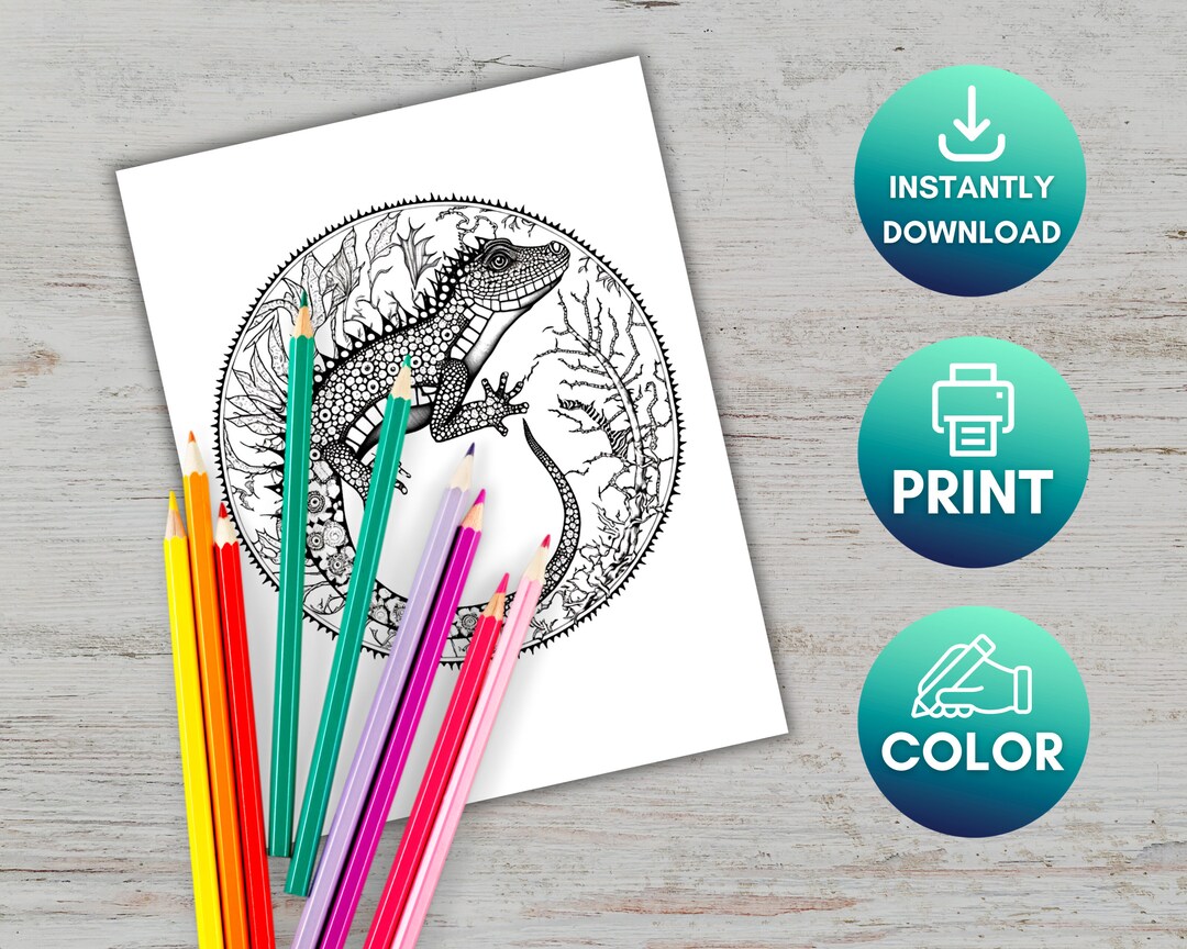 Coloring Pages Coloring Book Adults Kids Grayscale Coloring Instant ...