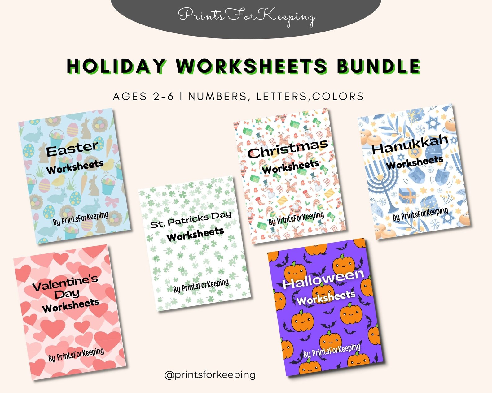 Worksheets for Kids Preschool Printable Holiday Bundle for - Etsy