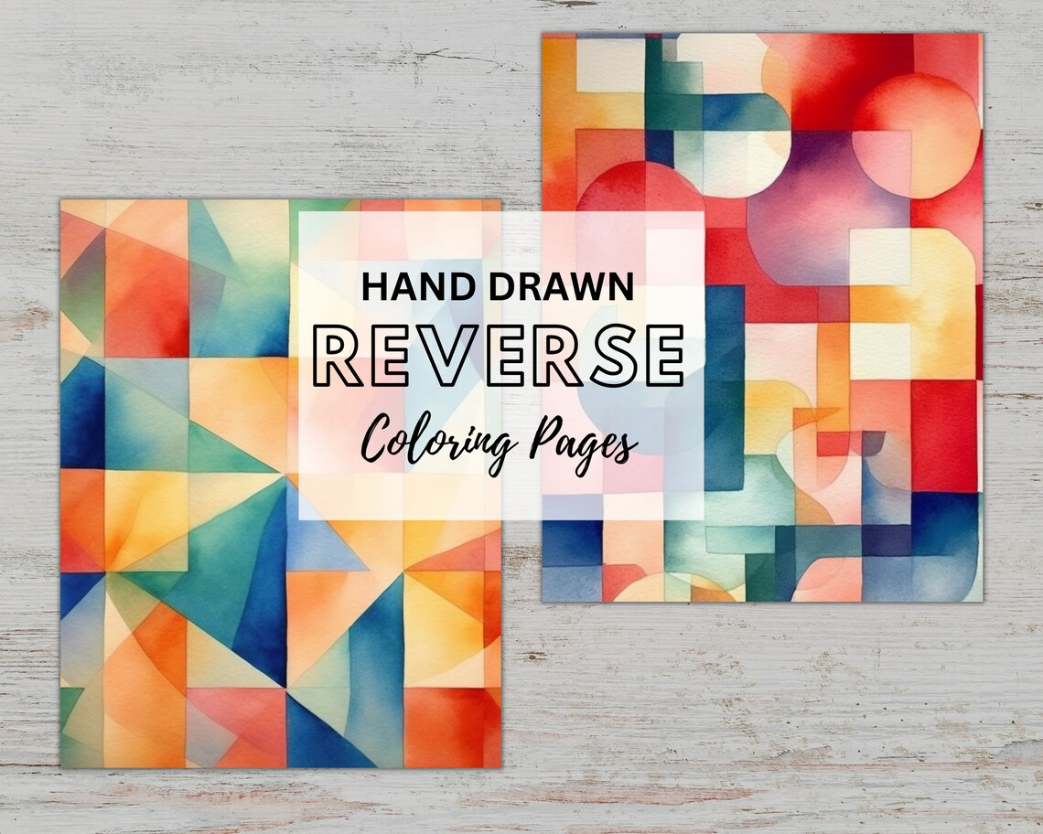 Geometric Reverse Coloring Pages Mindfulness Printable Inverse Coloring ...