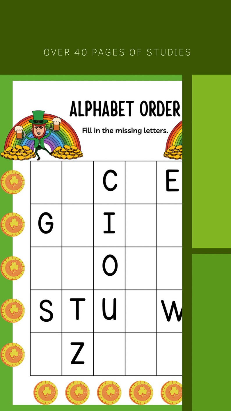 Preschool Printable Worksheets Bundle St Patricks Day - Etsy